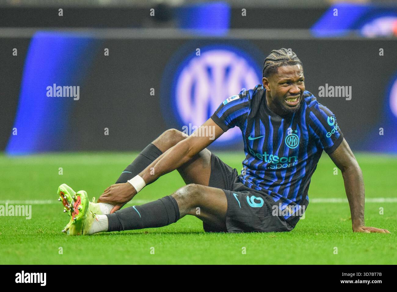 Marcus Thuram of Inter seen during the serie A match Inter Vs AC Milan at San Siro stadium ...