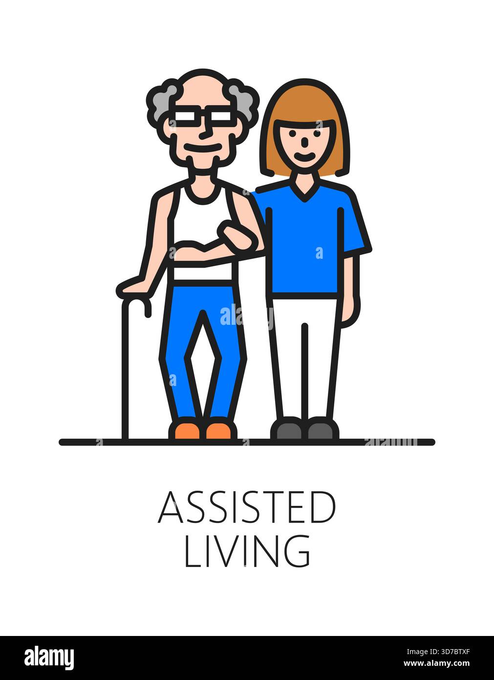 Sick caregiver senior man Stock Vector Images - Alamy