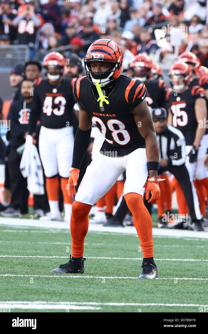 Cincinnati Bengals cornerback Josh Newton (28) watches the passer as he ...