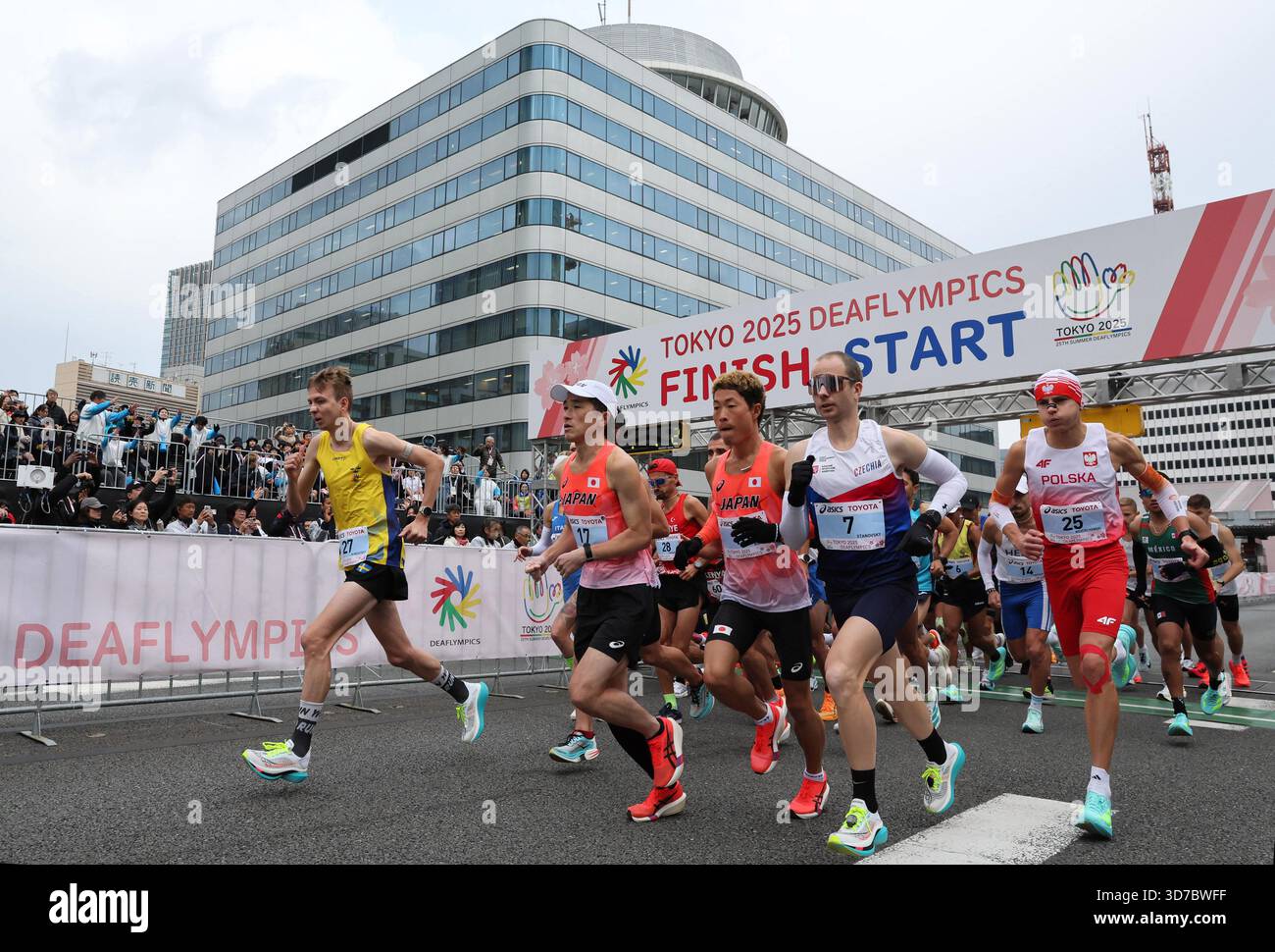 Athletes compete in the Men's Marathon at the Tokyo 2025 Deaflympics in ...