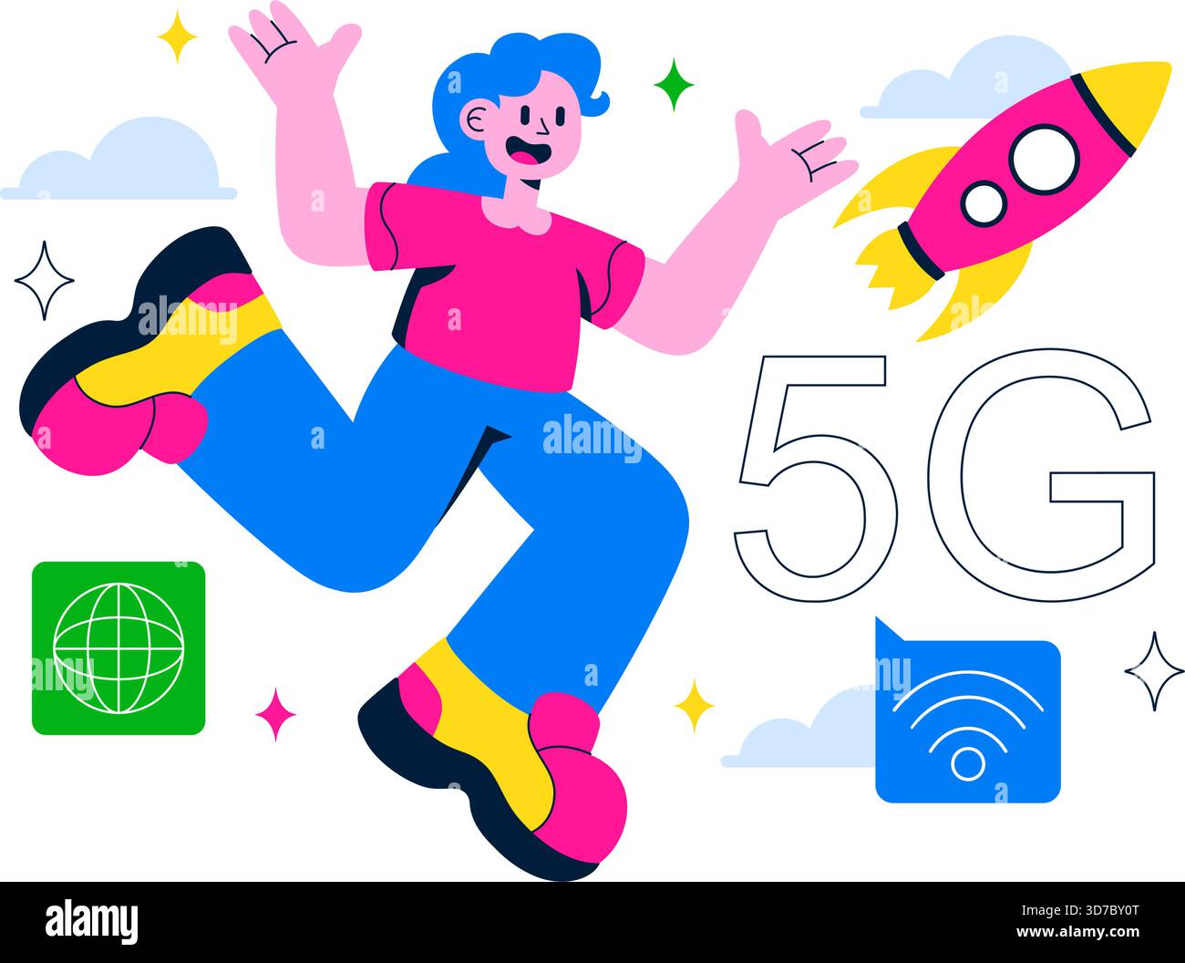 5G Network Connectivity Wireless Technology Vector Illustration ...