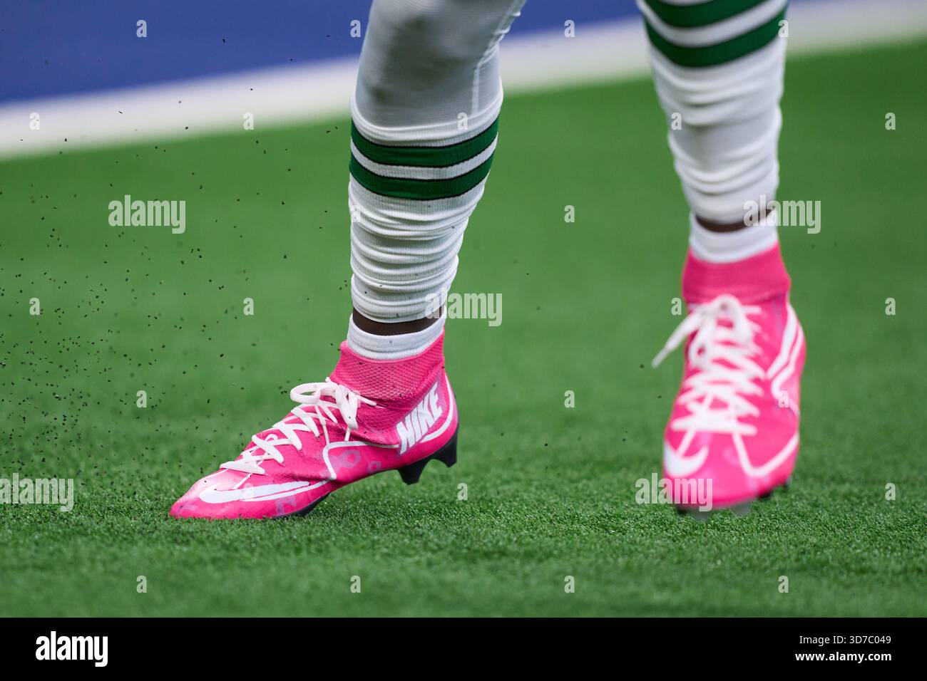 The cleats of Philadelphia Eagles cornerback Kelee Ringo are visible ...