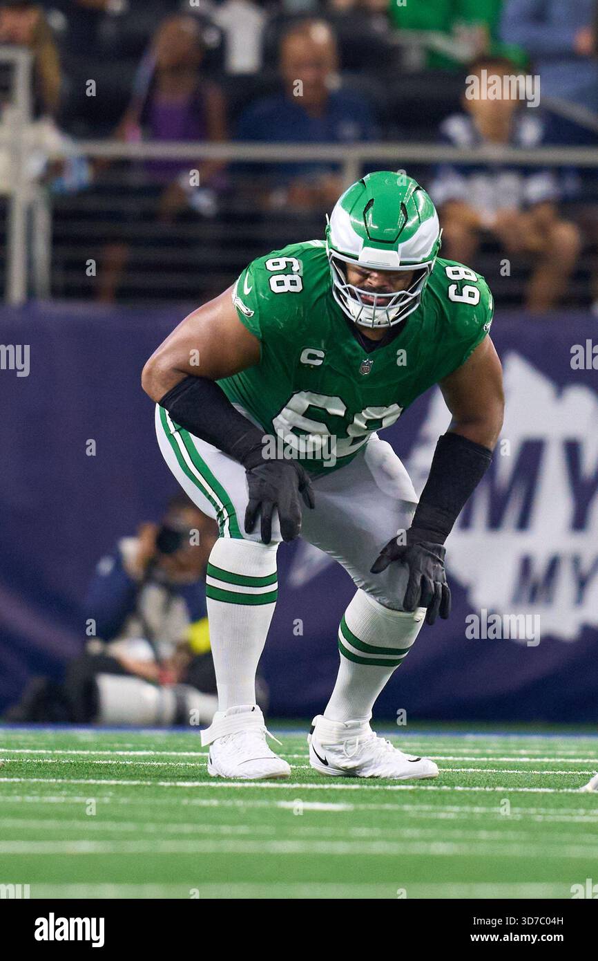 Philadelphia Eagles offensive tackle Jordan Mailata lines up for a play ...