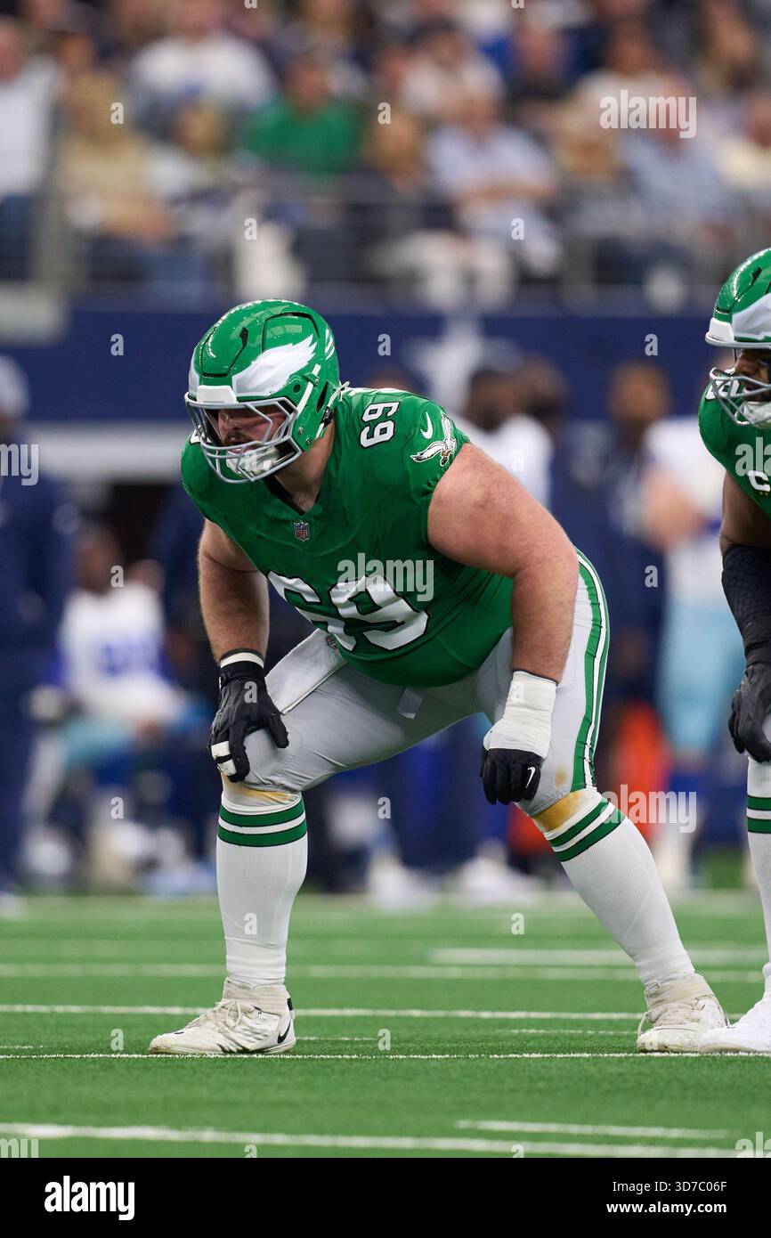 Philadelphia Eagles guard Landon Dickerson waits for a play during an ...