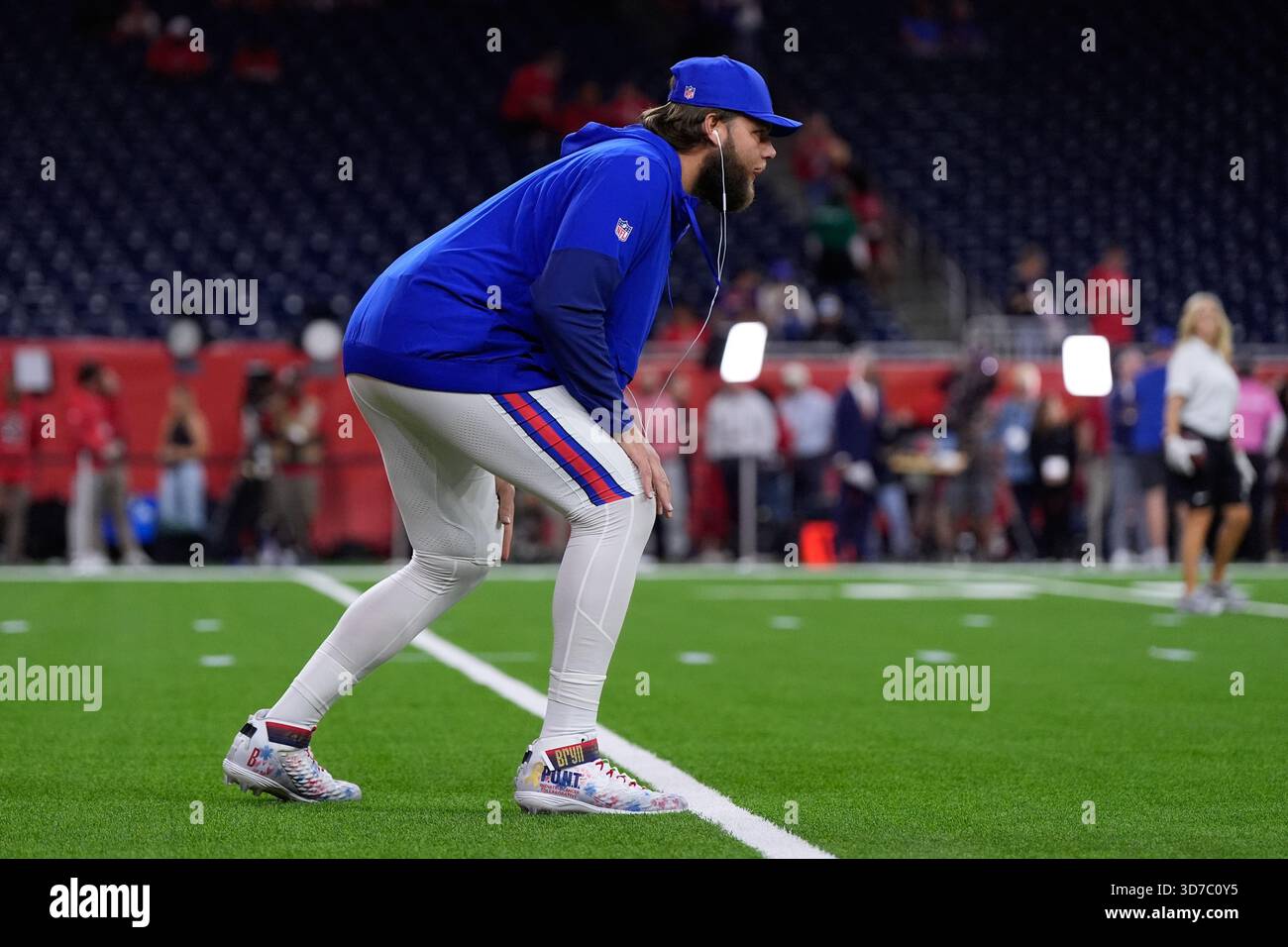 Buffalo Bills offensive tackle Ryan Van Demark (74) warms up before an ...