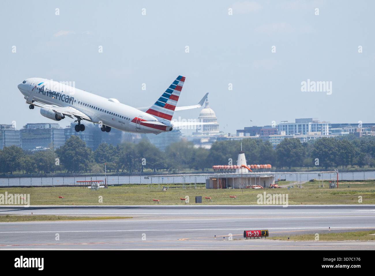2025 July 1st American Airlines plane takes off with US Capitol dome in ...