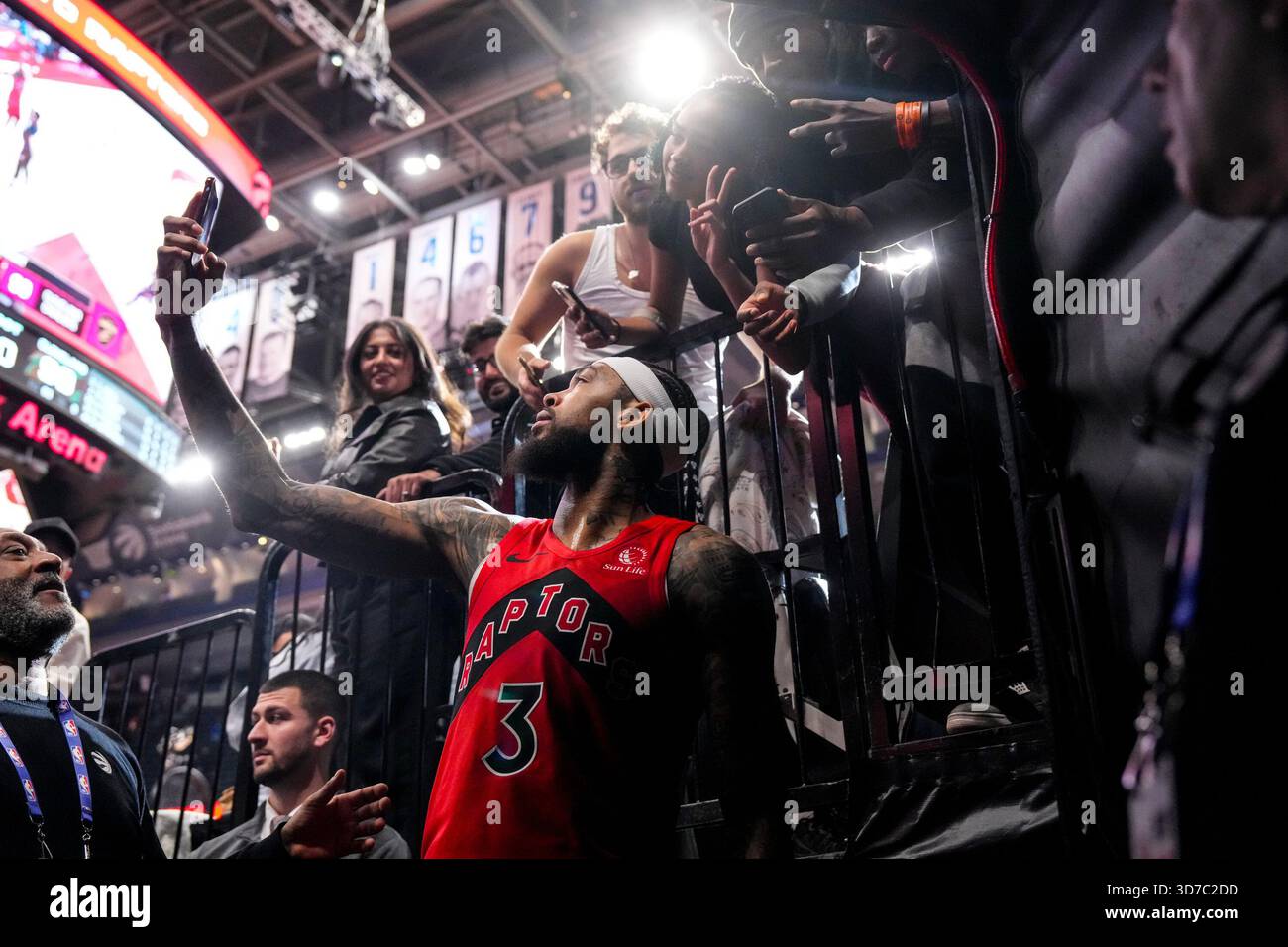 Toronto Raptors forward Brandon Ingram takes a selfie with fans after ...