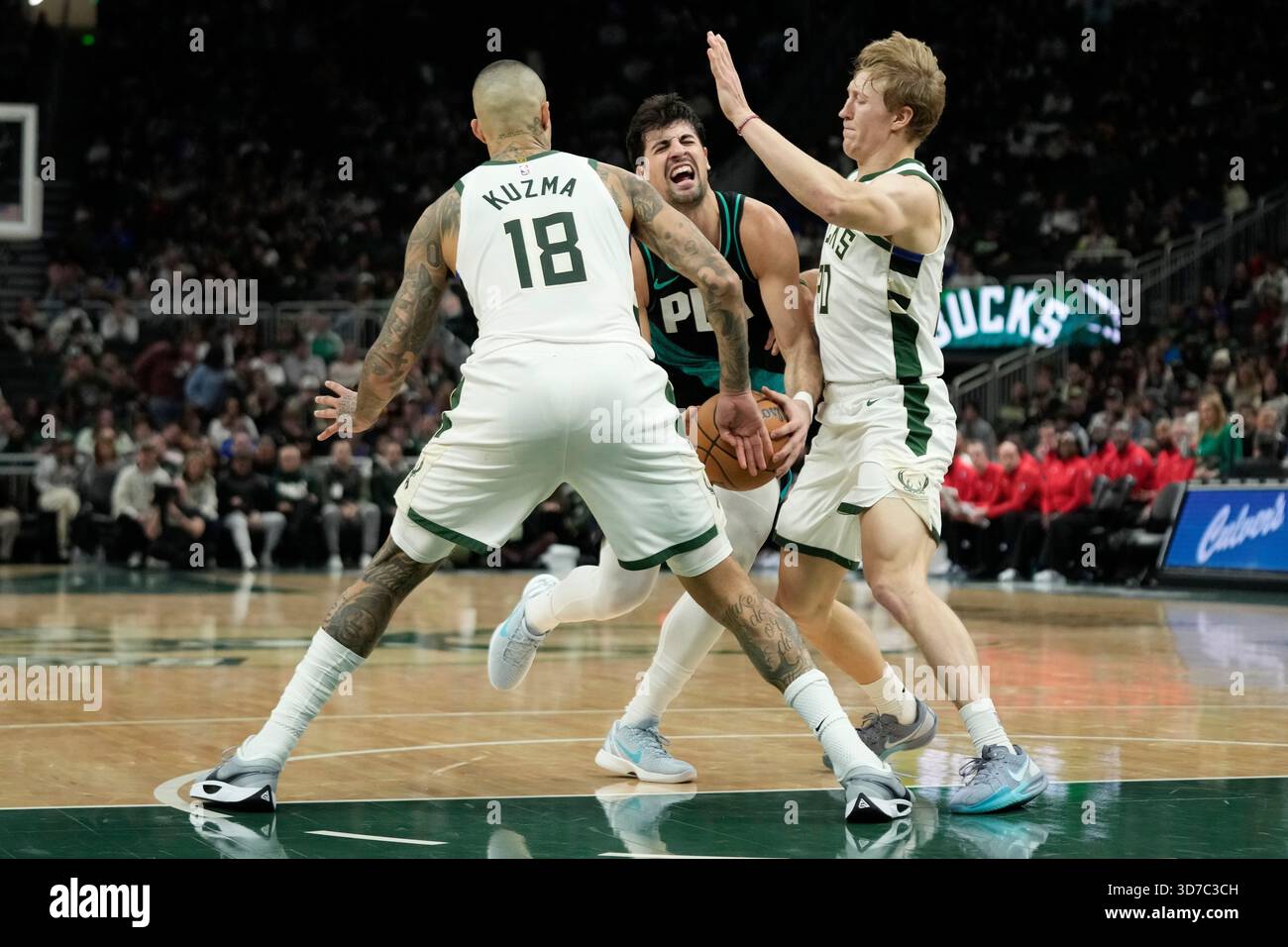 Portland Trail Blazers' Deni Avdija drives to the basket against ...
