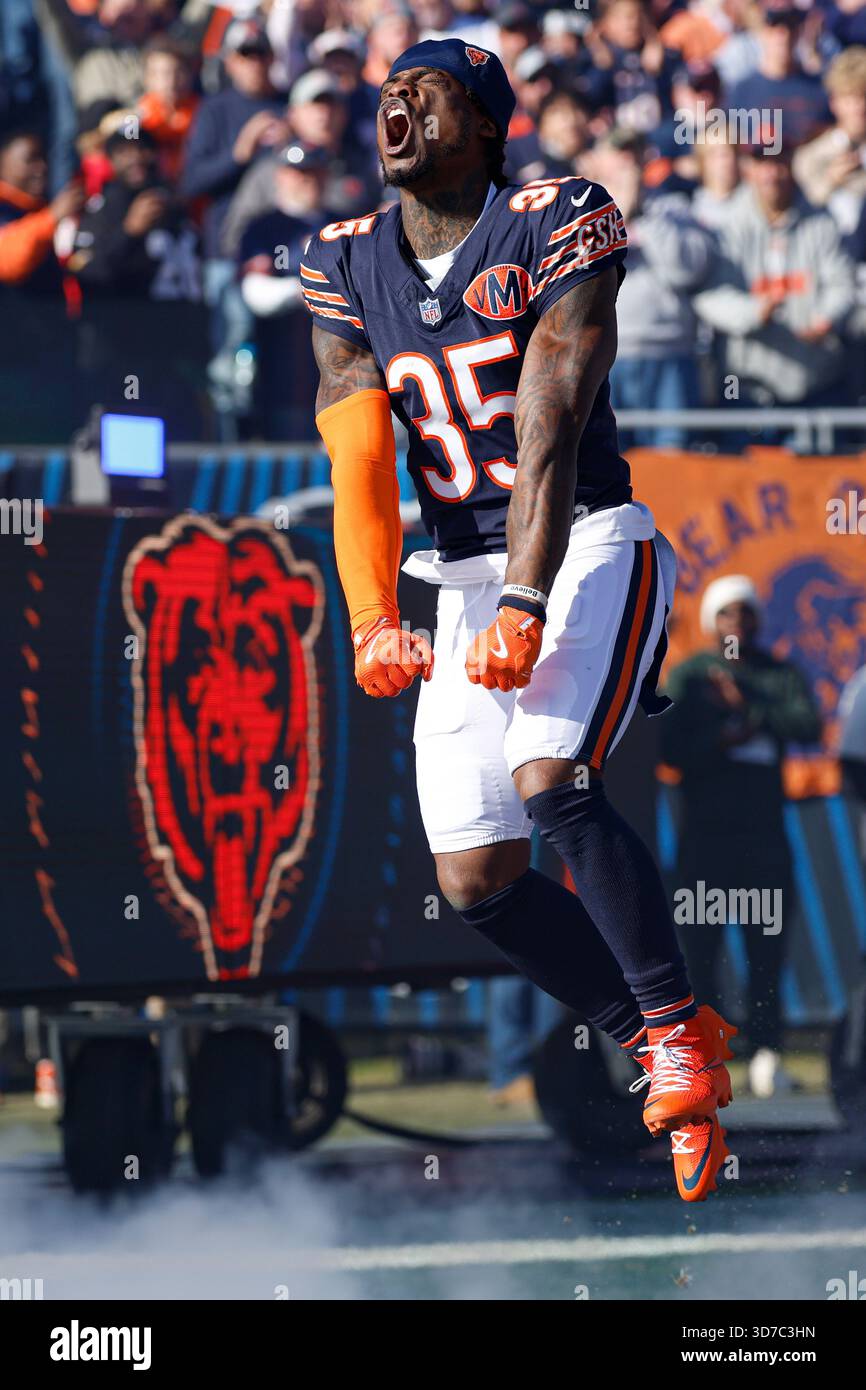 Chicago Bears safety C.J. Gardner-Johnson (35) runs onto the field ...