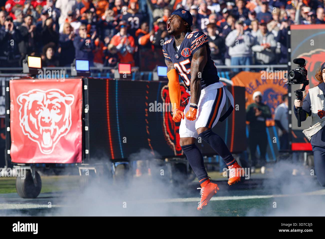 Chicago Bears safety C.J. Gardner-Johnson (35) runs onto the field ...