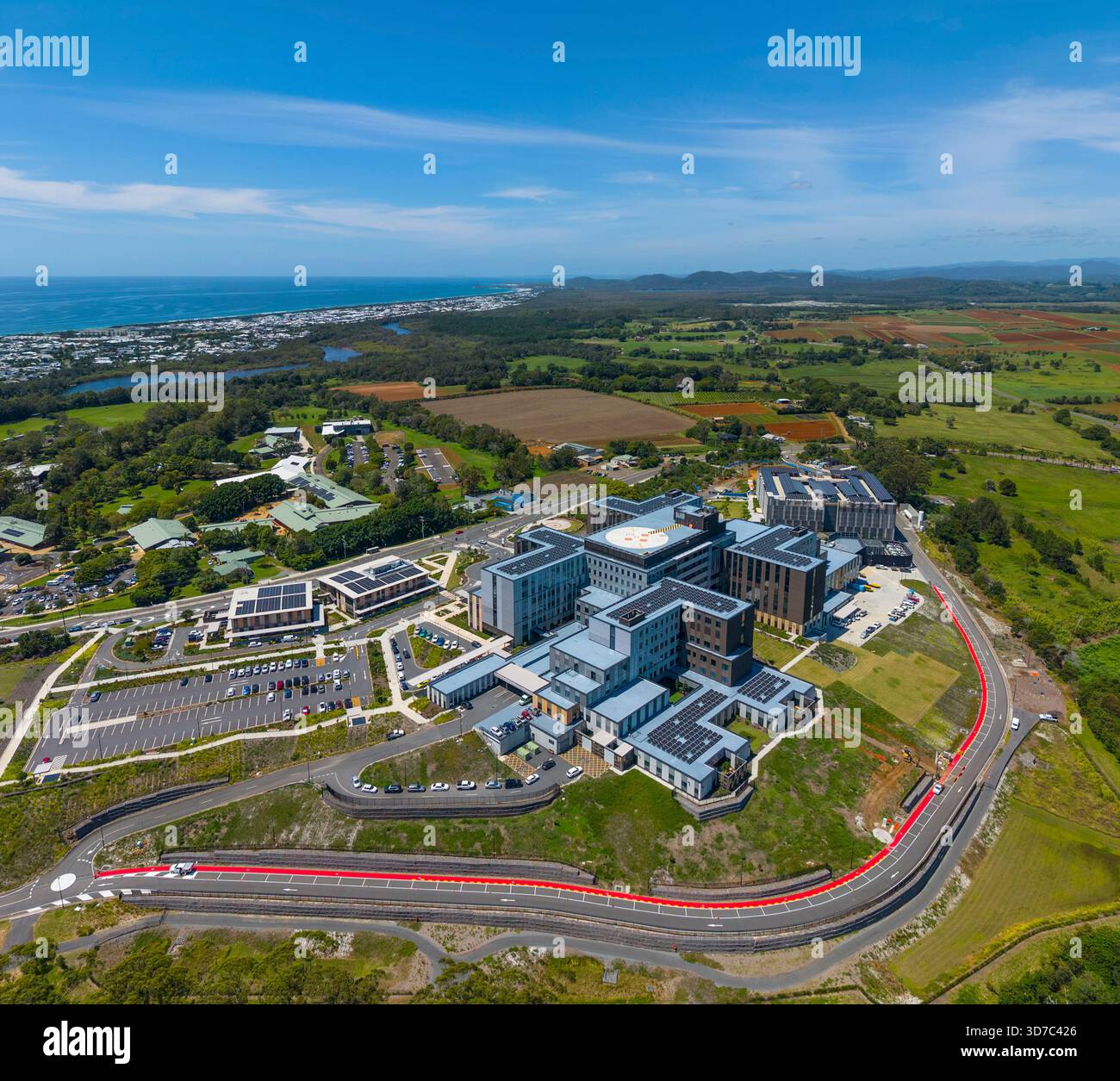 Aerial view of the Tweed Valley Hospital Stock Photo - Alamy