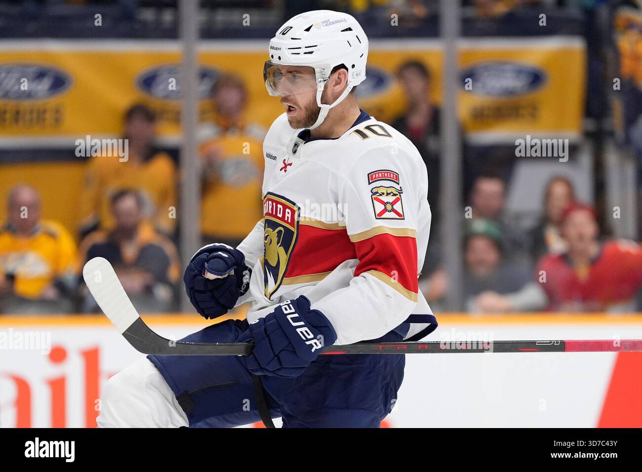 Florida Panthers left wing A.J. Greer (10) celebrates his goal during ...