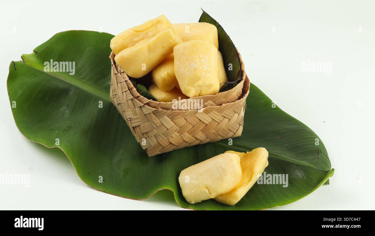 Tape Singkong or peyeum, a traditional Indonesian food, is made from ...