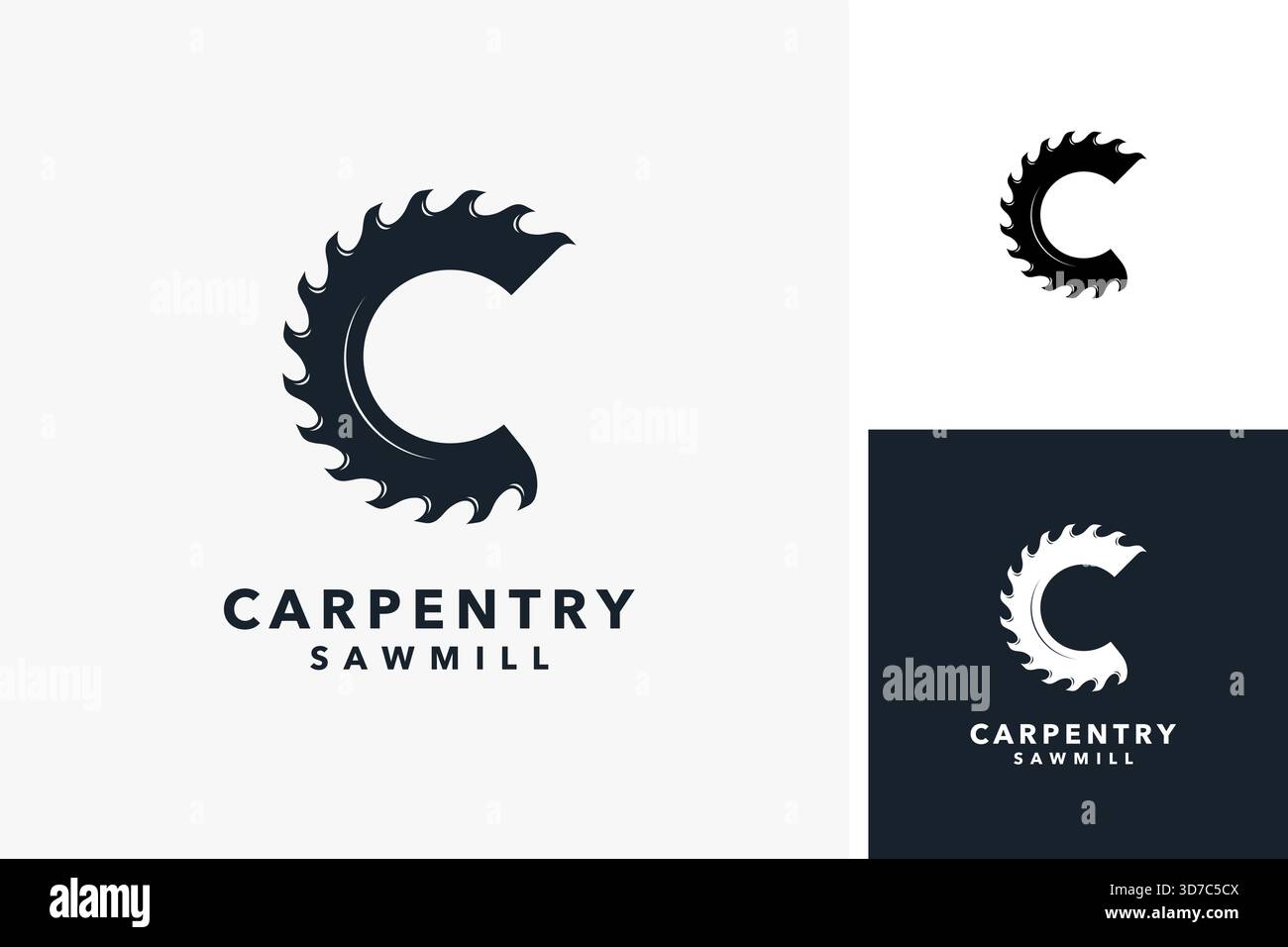 Letter C in wood saw for carpentry logo design Stock Vector Image & Art ...