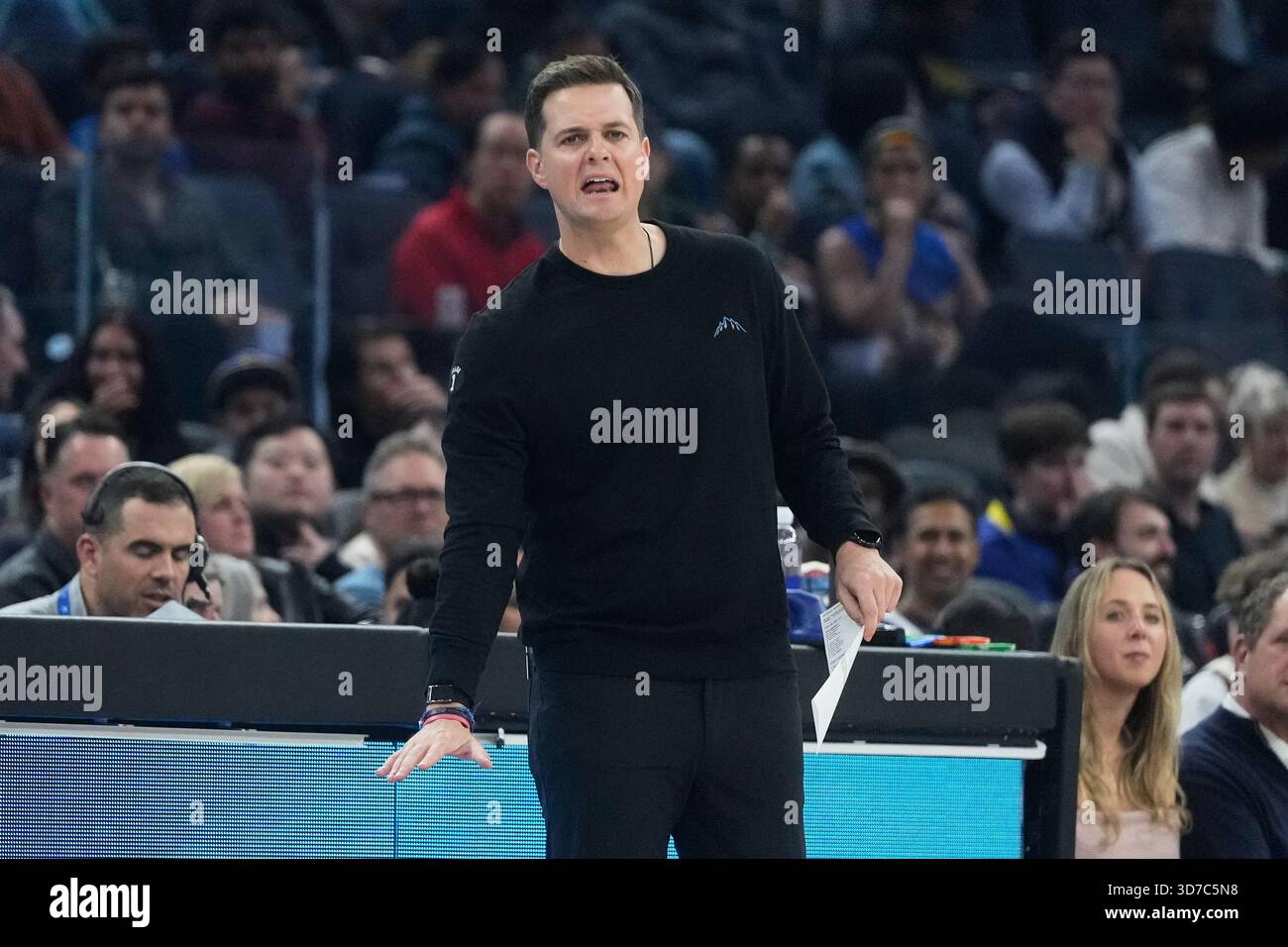 Utah Jazz head coach Will Hardy gestures toward players during the ...