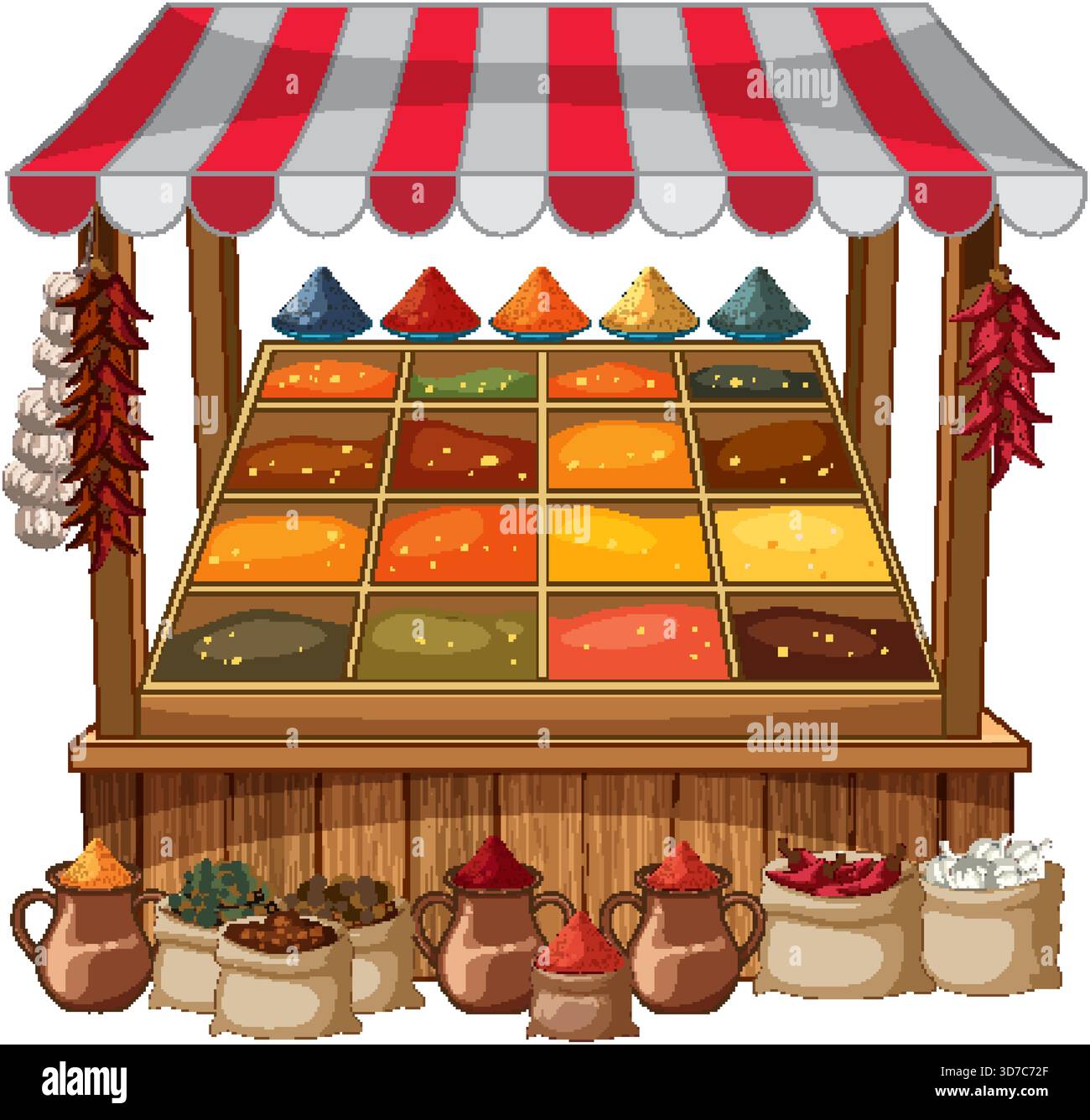 Colorful spice market in Stock Vector Images - Alamy