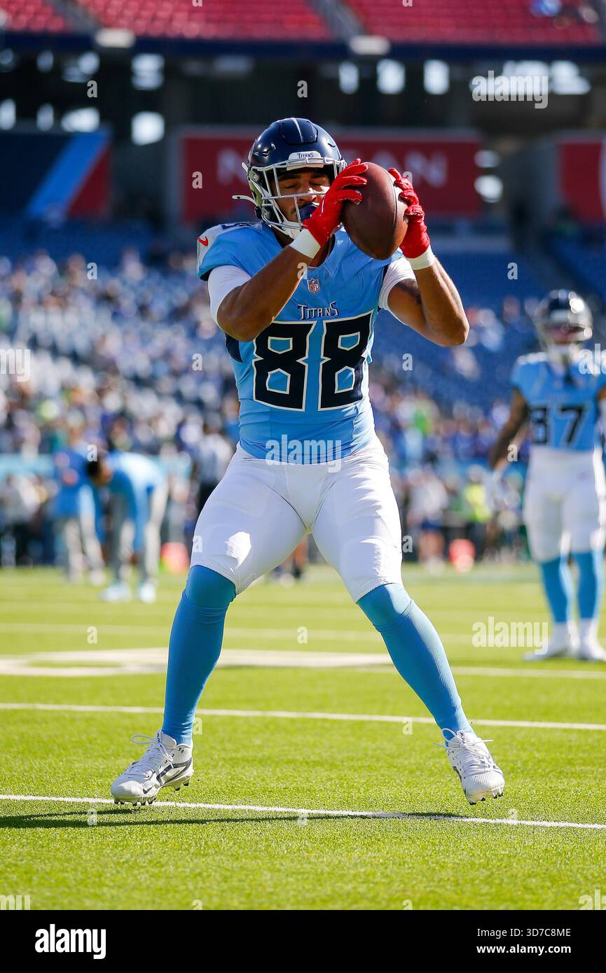 Tennessee Titans tight end David Martin-Robinson (88) warms up prior to ...