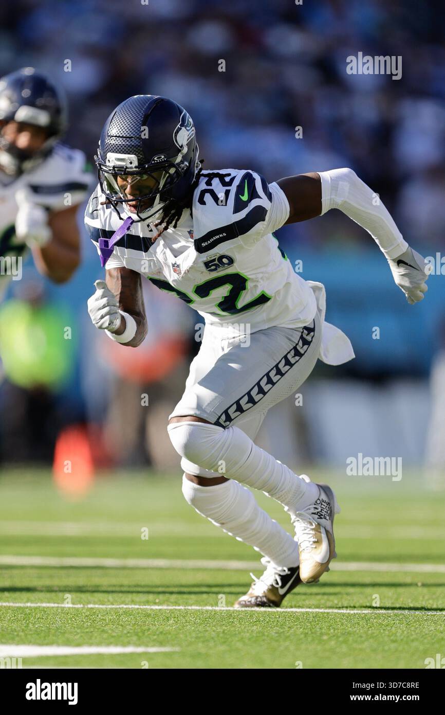 Seattle Seahawks wide receiver Rashid Shaheed (22) runs a route during ...