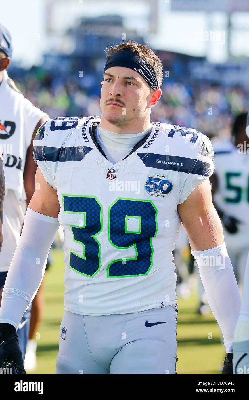 Seattle Seahawks safety Ty Okada (39) walks to the locker room at ...