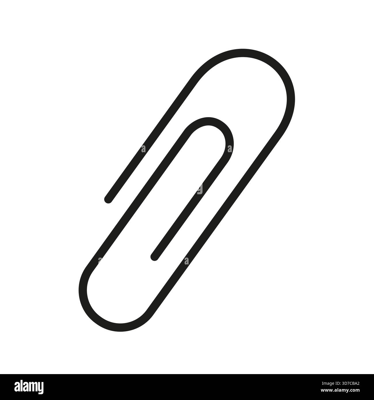 Paper clip icon. Office paper clip in black color. School supply ...