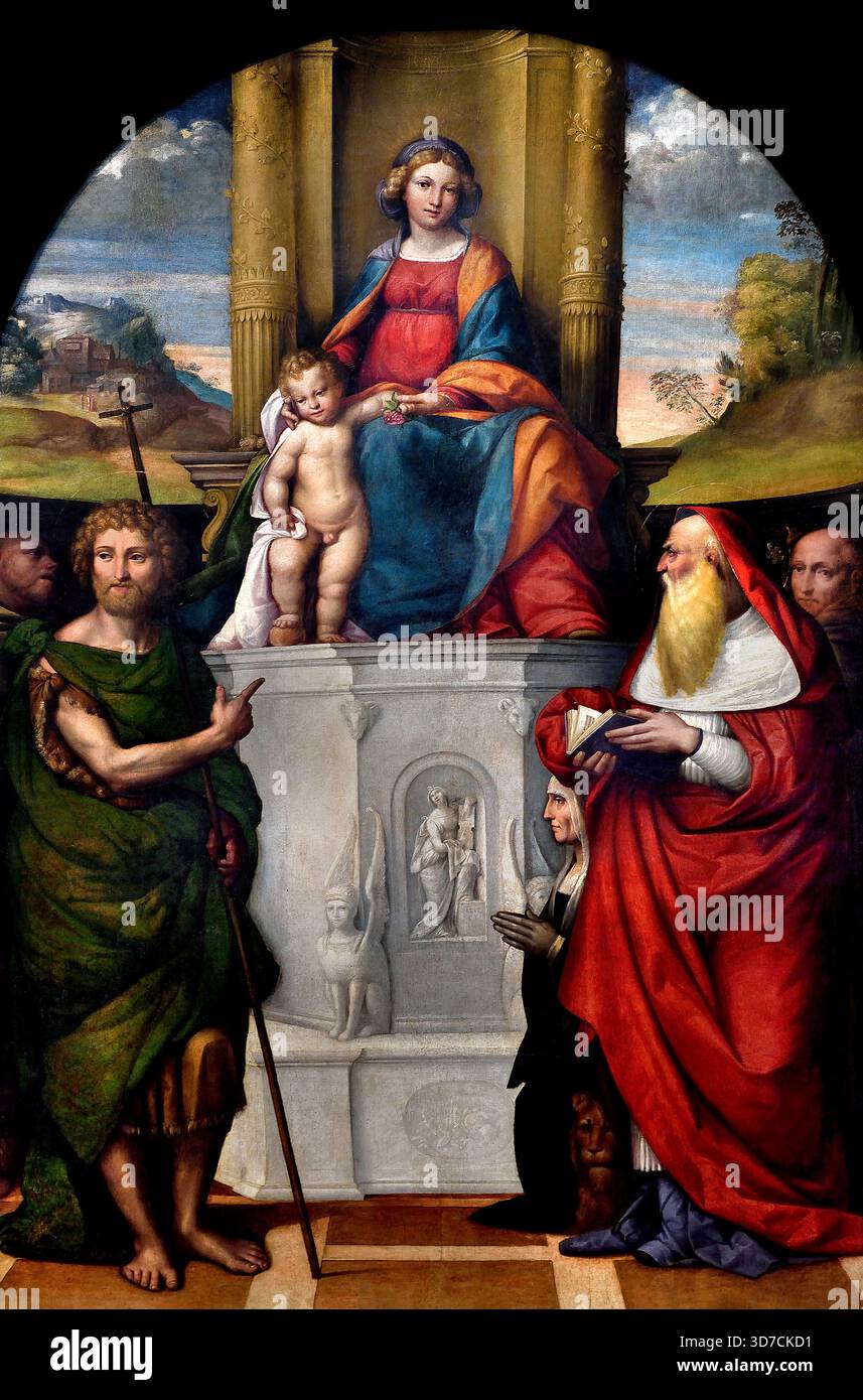 La Madonna col Bambino in trono - The Madonna and Child enthroned 1517 ...