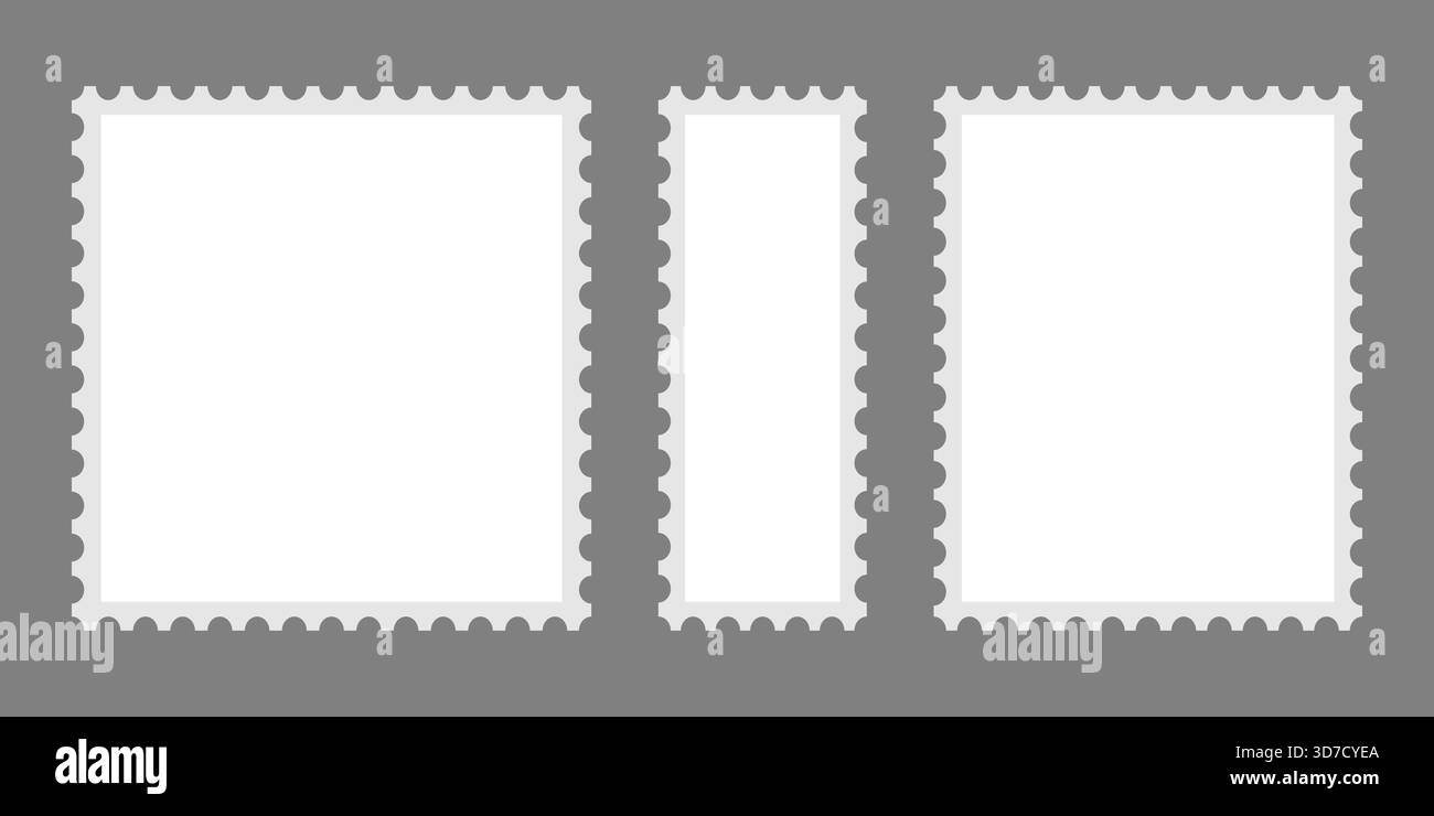 Postage stamps template. Set of blank postage stamps Stock Vector Image ...