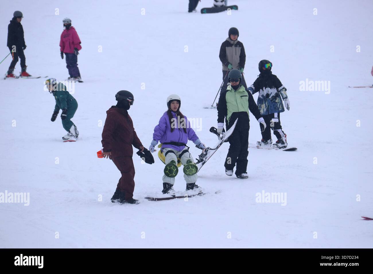 Tourists enjoy skiing in Altay City, northwest China's Xinjiang Uygur ...
