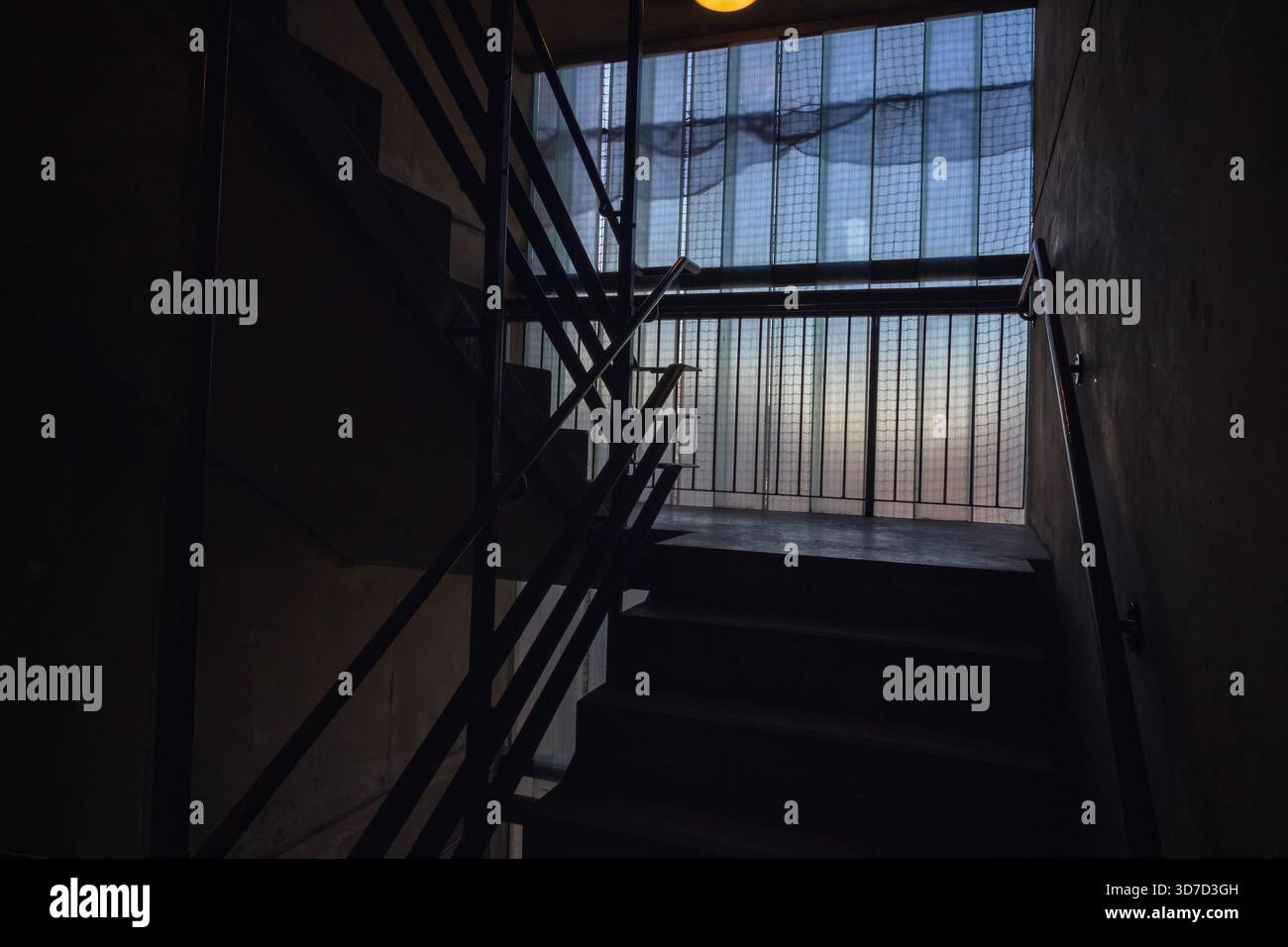 Dim staircase of a residential tower block Petticoat Tower, part of ...