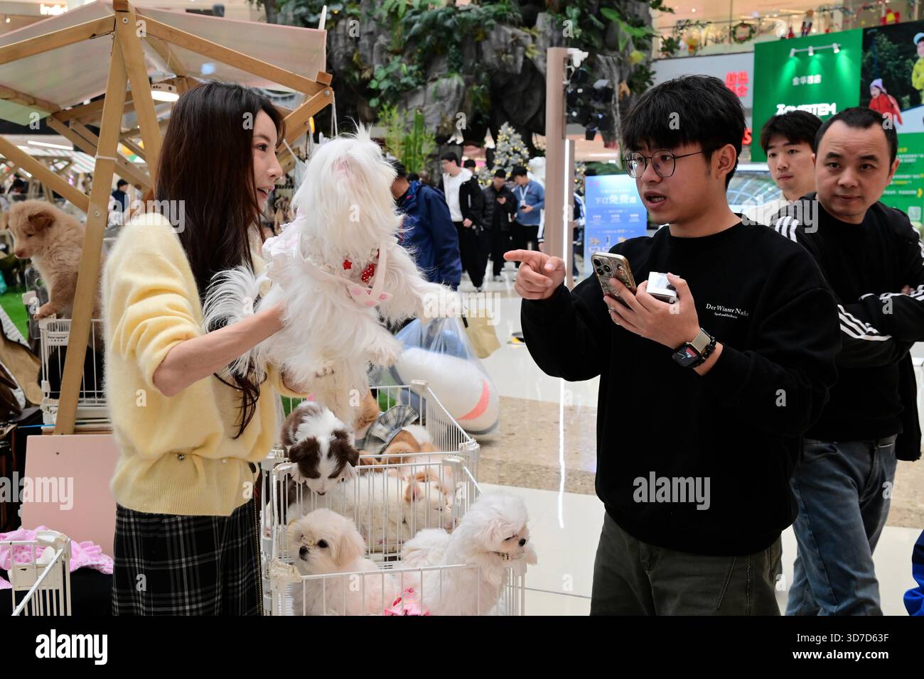A pet bazaar attracts people in Jinhua City, east China's Zhejiang ...