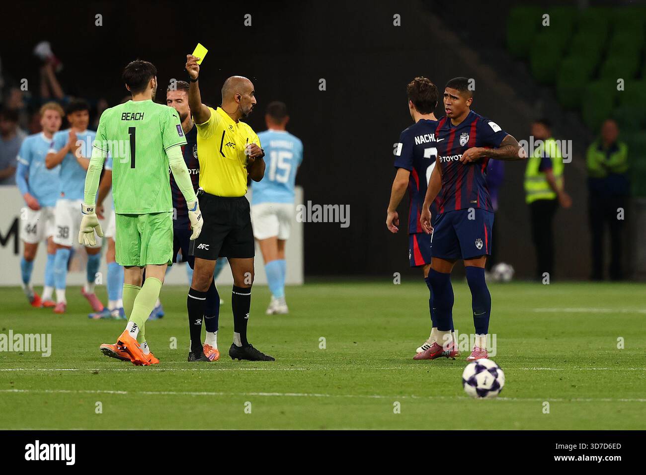 Bergson of Johor Darul Ta’zim F.C. receives a yellow card during the ...