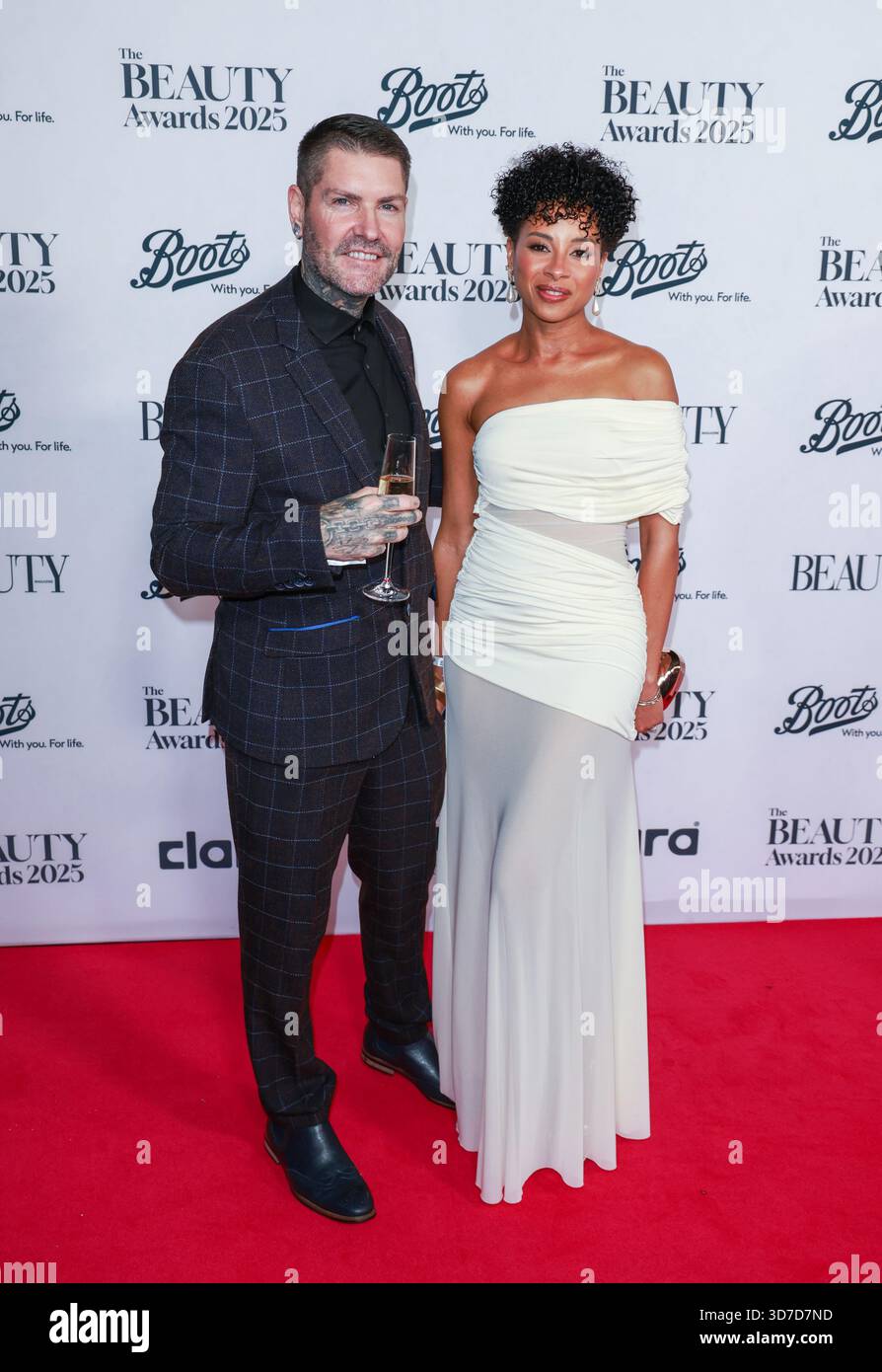 Shane Lynch and Sheena White seen attending The Beauty Awards 2025 in ...