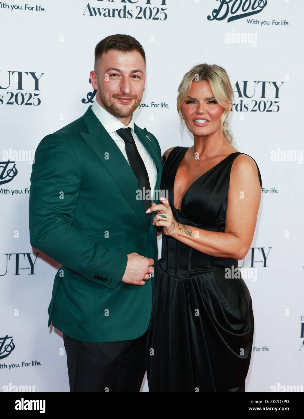 Kerry Katona and Paolo Margaglione seen attending The Beauty Awards ...