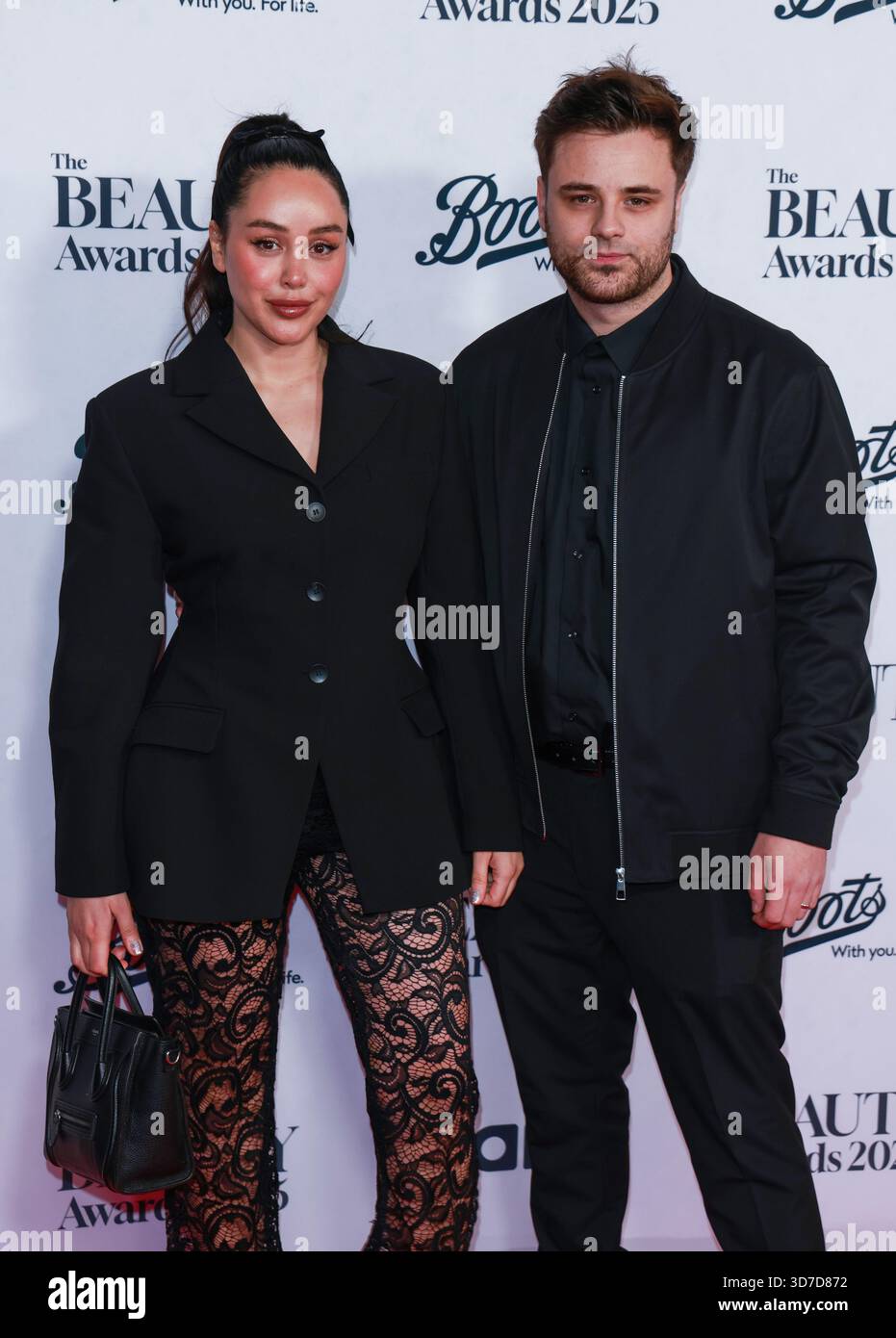 Marnie Simpson and Casey Johnson seen attending The Beauty Awards 2025 ...