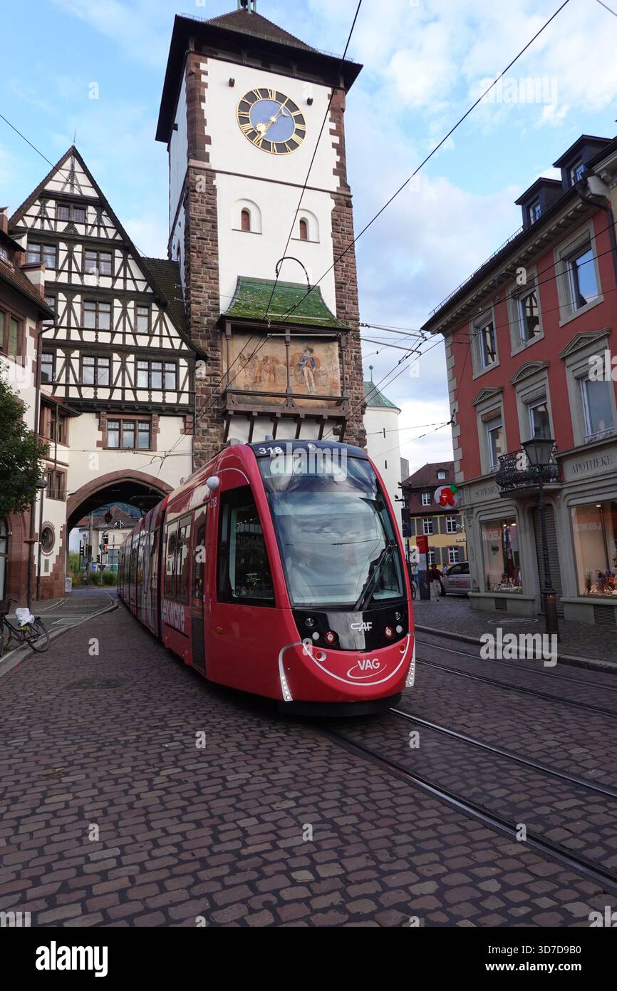 Germany, Freiburg, Electric tram on street Photo © Fabio Mazzarella ...