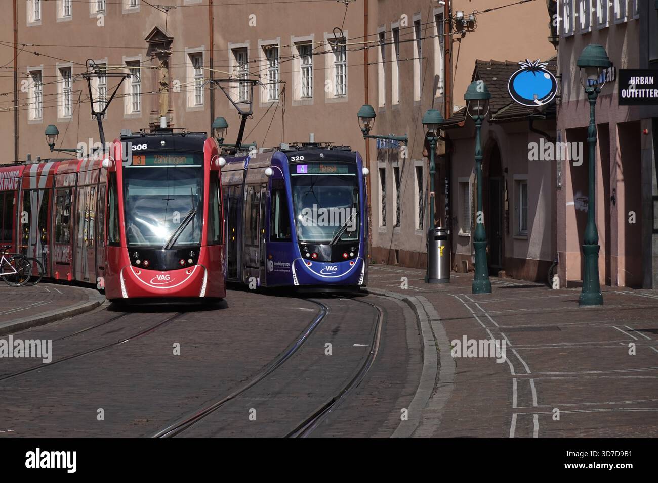 Germany, Freiburg, Electric trams on street Photo © Fabio Mazzarella ...