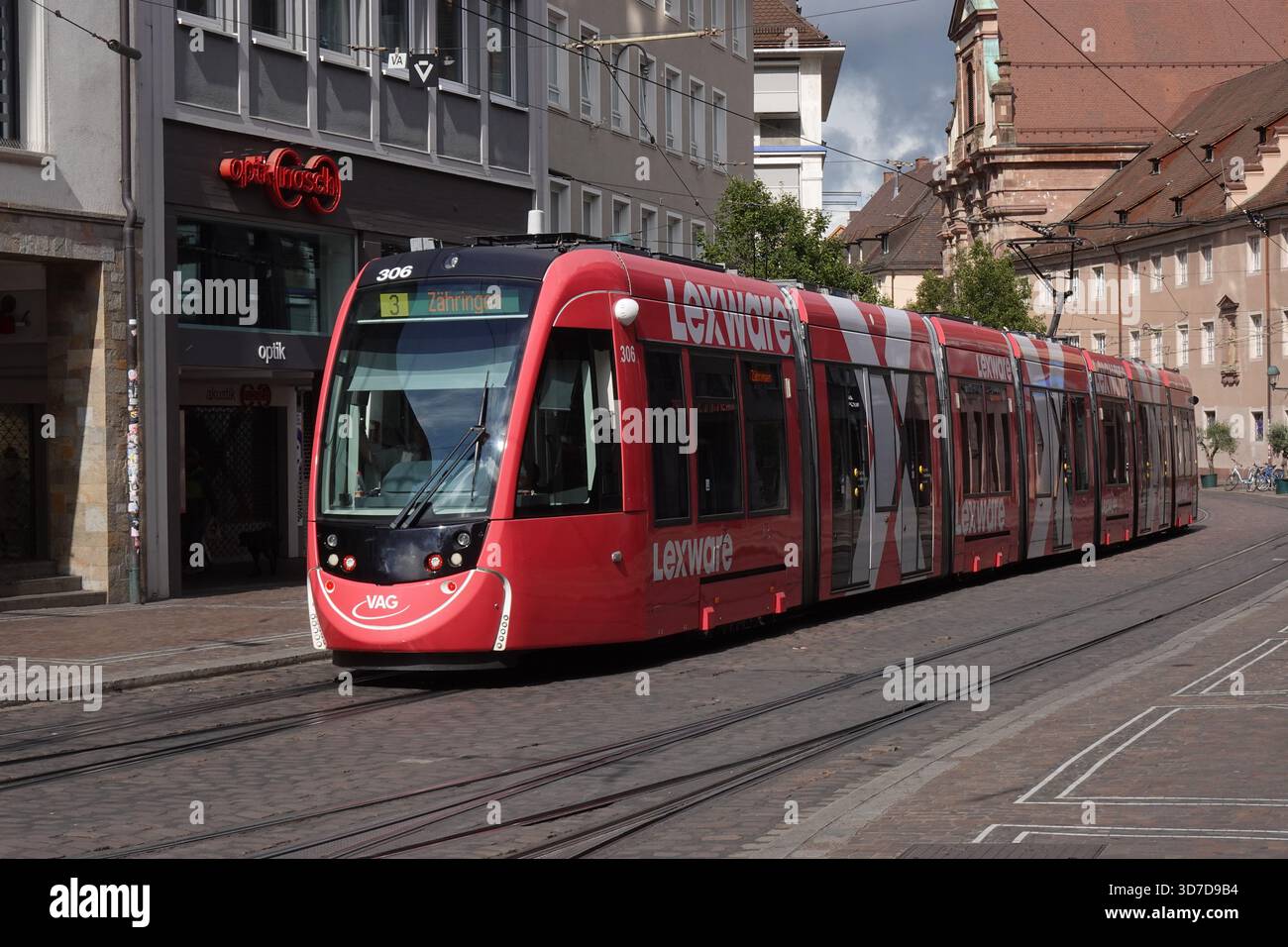 Germany, Freiburg, Electric tram on street Photo © Fabio Mazzarella ...