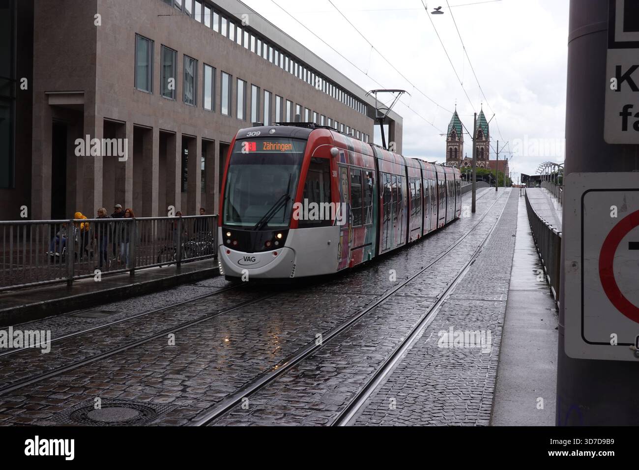 Germany, Freiburg, Electric tram on street Photo © Fabio Mazzarella ...