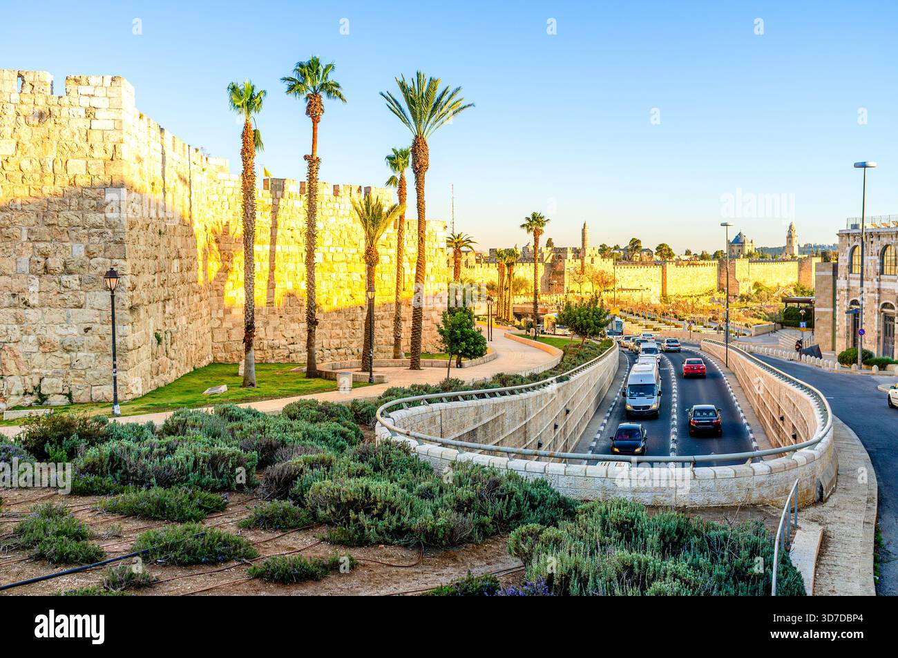 The ancient medieval walls that enclose the Holy City of Jerusalem ...