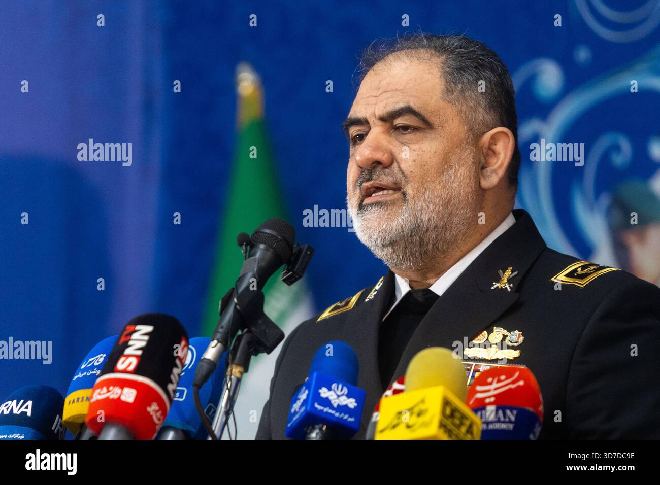 Shahram Irani, Commander of the Iranian military Navy speaks during his ...