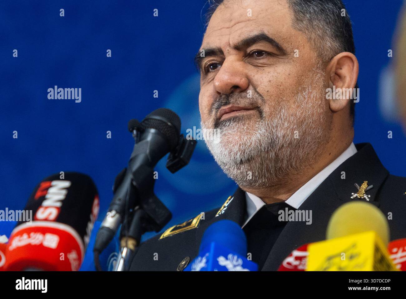 Shahram Irani, Commander of the Iranian military Navy speaks during his ...