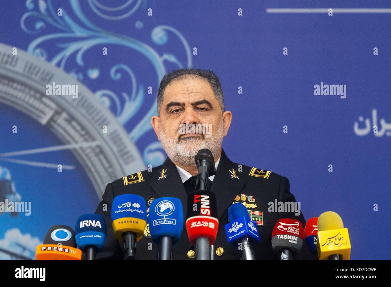 Shahram Irani, Commander of the Iranian military Navy speaks during his ...