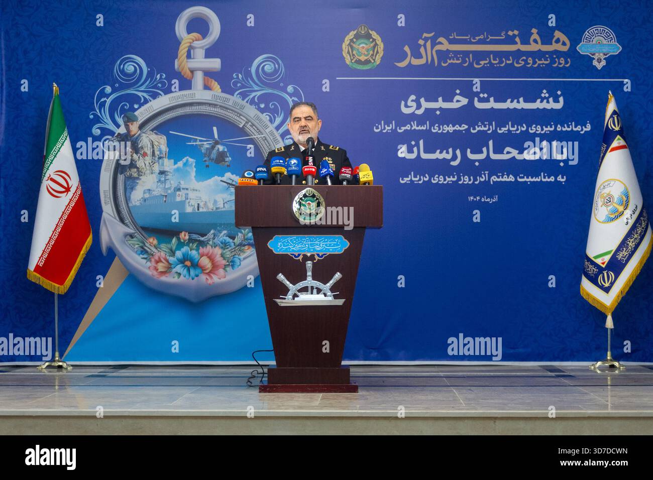 Shahram Irani, Commander of the Iranian military Navy speaks during his ...