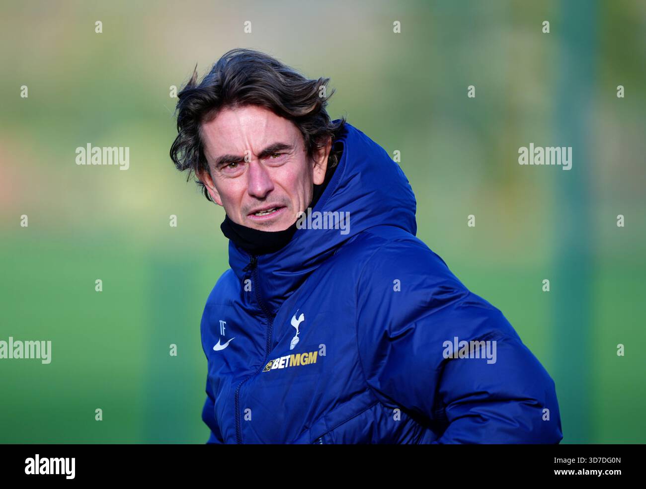 Tottenham Hotspur manager Thomas Frank during a training session at the ...