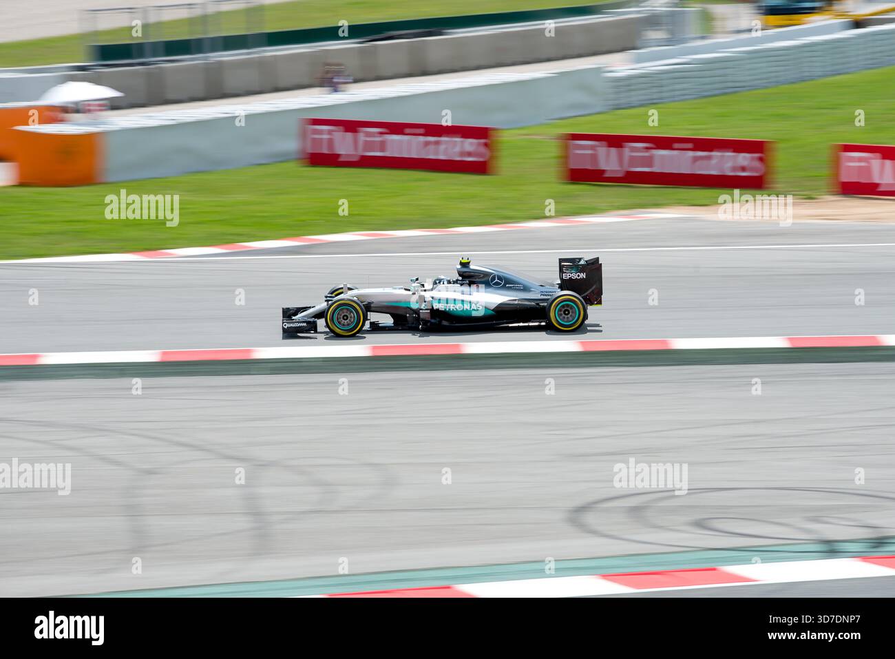 HY3DYJ BARCELONA - MAY 13: Lewis Hamilton drives the Mercedes AMG ...