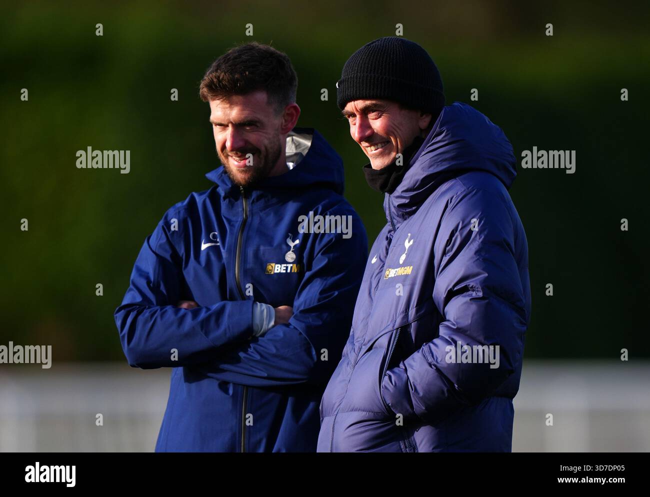 Tottenham Hotspur assistant manager Chris Haslam and manager Thomas ...