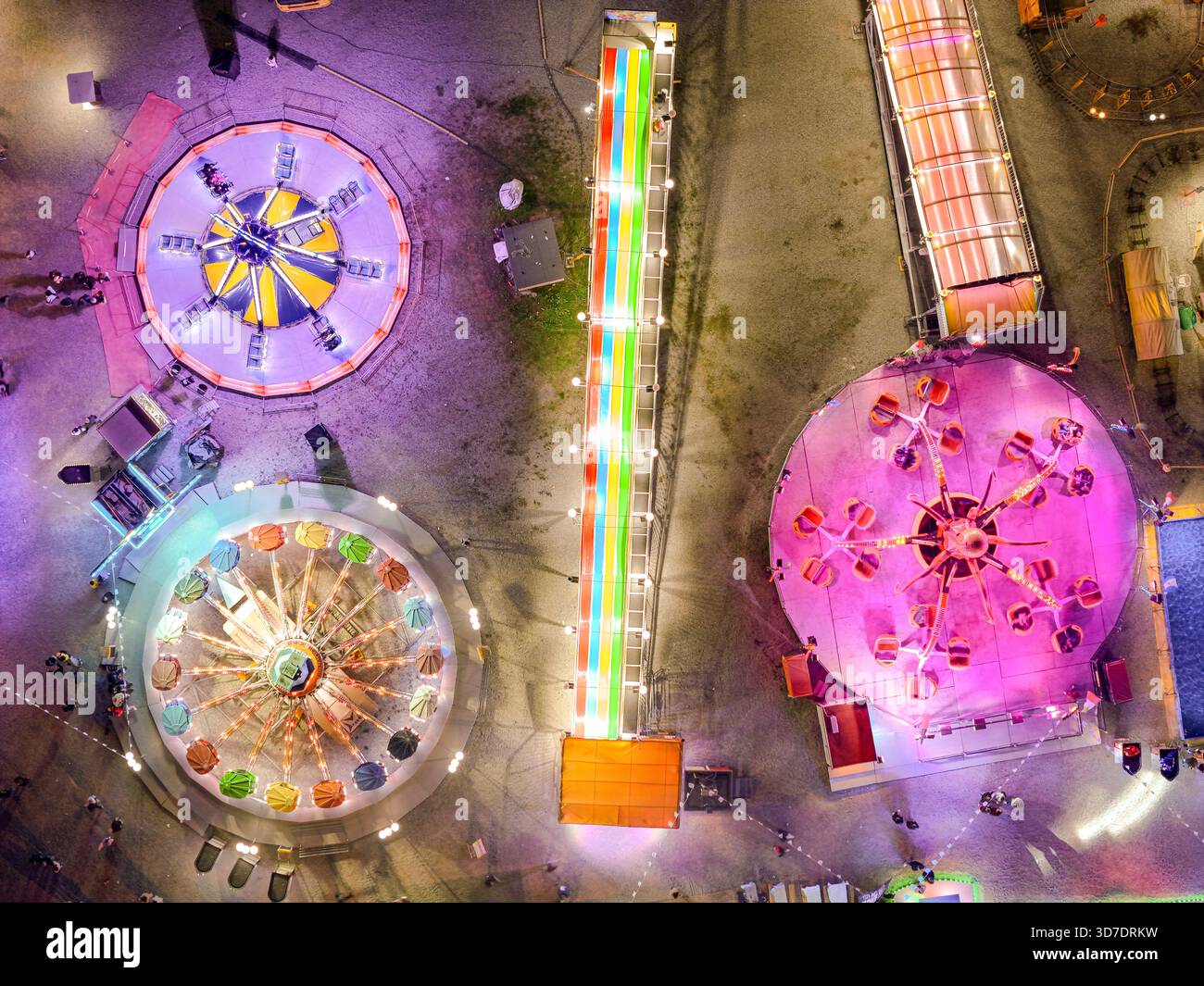 Torino, Italy - 19 October 2025: Aerial view of Luna Park's vibrant ...
