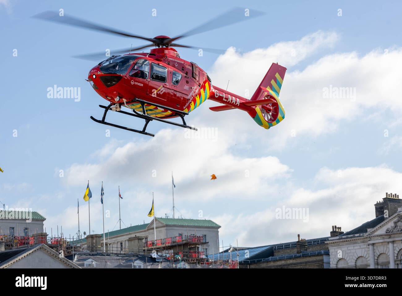 London UK 25 Nov 2025 London Air ambulance (Airbus helicopter H135, in ...