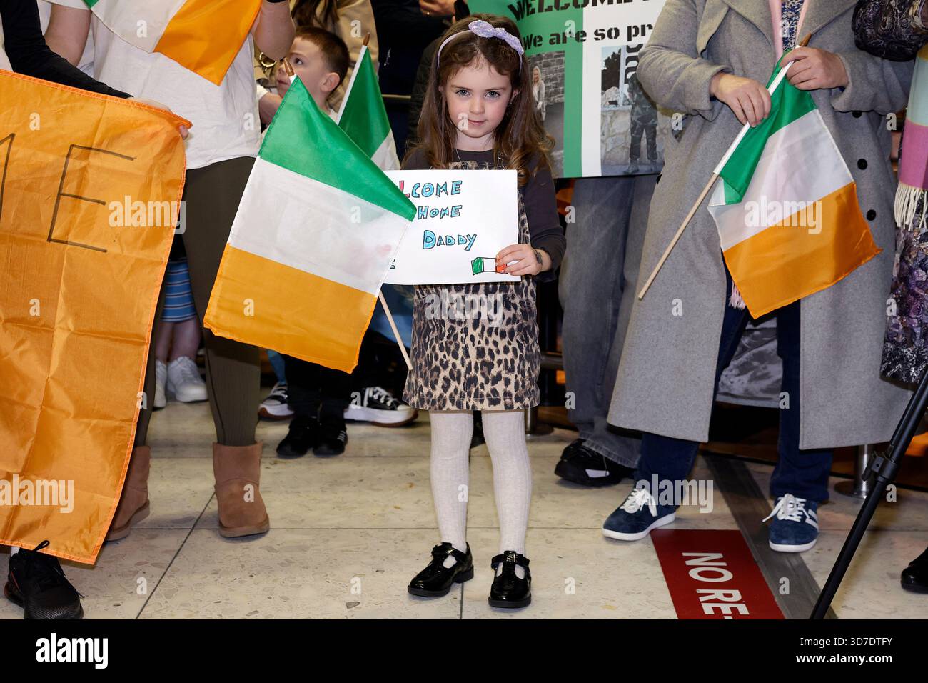 Zoe Conlon awaits the arrival of her dad, Sergeant Philip Conlon, amid ...