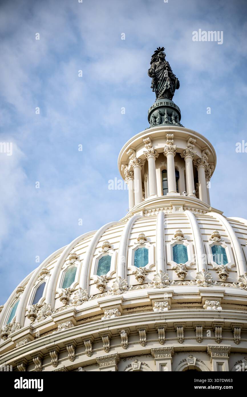 WASHINGTON DC — The bronze Statue of Freedom, designed by Thomas ...