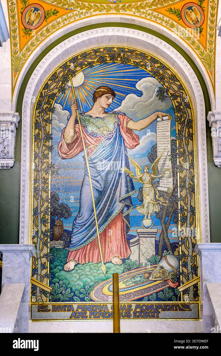 WASHINGTON DC — The Minerva mosaic by Elihu Vedder dominates the ...
